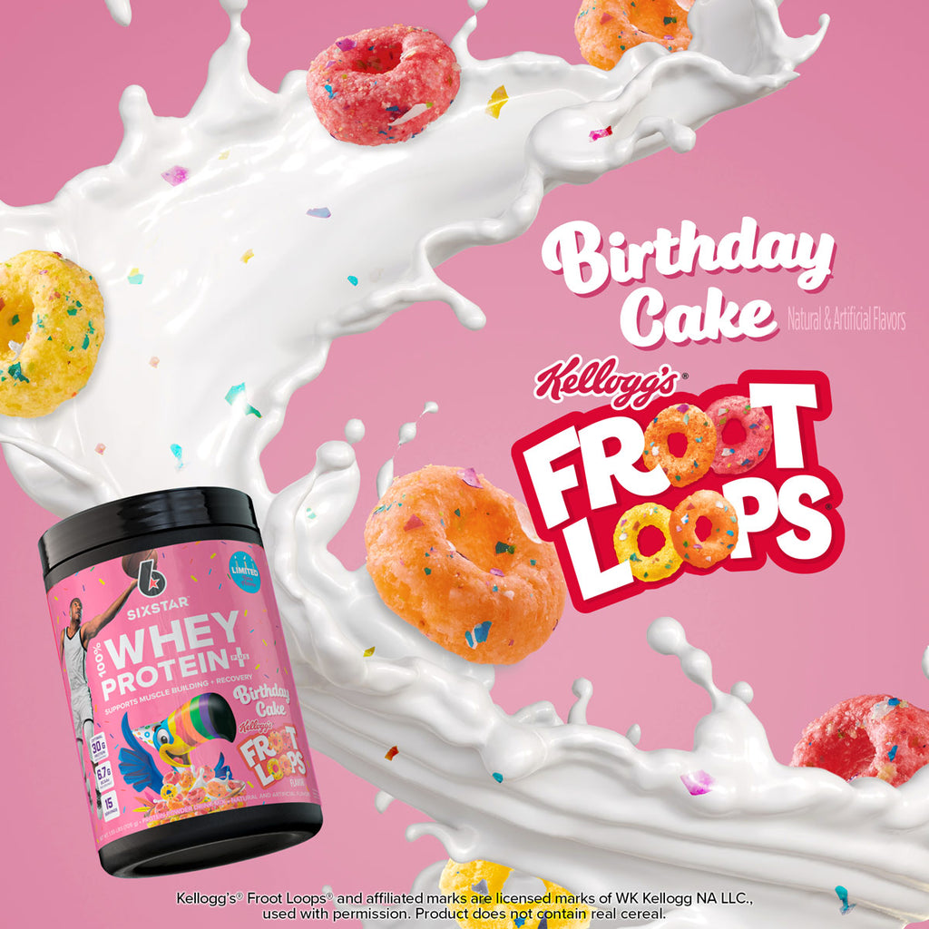 100% Whey Protein Plus Kellogg's Froot Loops Birthday Cake - SIXSTAR